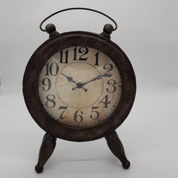Accents | Metal Clock With Handle Beautiful Antique Style | Poshmark